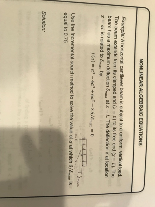 Solved NONLINEAR ALGEBRAIC EQUATIONS Example: A horizontal | Chegg.com