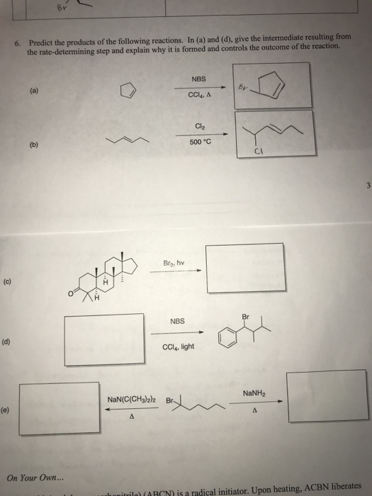 Solved Predict the products of the following reactions. In | Chegg.com