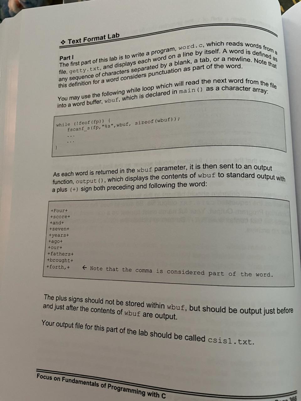 Solved Text Format Lab file, getty. txt, and displays each | Chegg.com