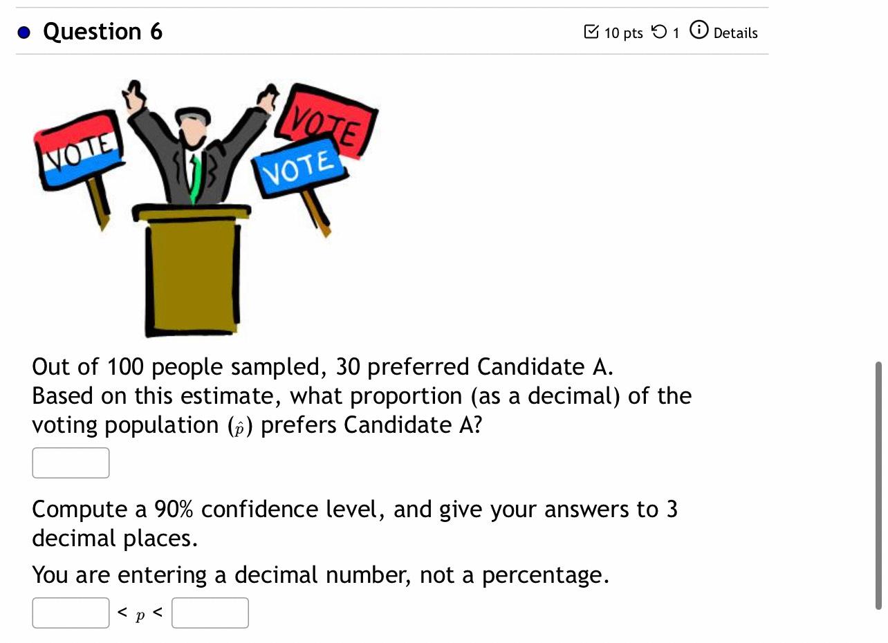 Solved Question 6 10 pts 1 Details LVOTE VOTE VOTE Out of | Chegg.com