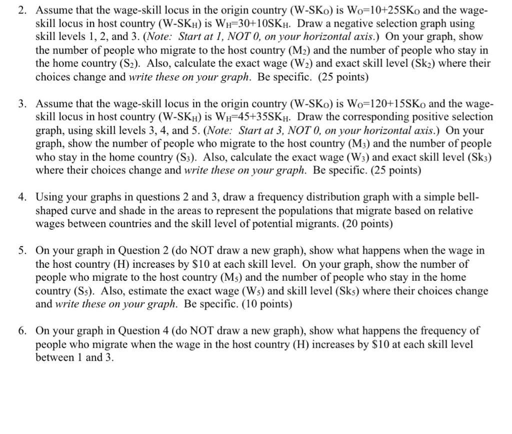 Solved 2. Assume that the wage-skill locus in the origin | Chegg.com