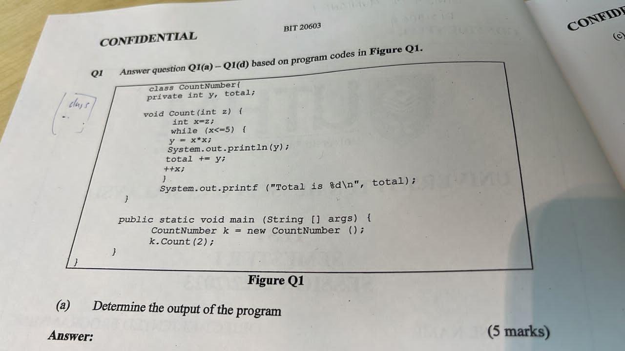 Solved Q1 Answer question Q1(a) - Q1(d) based on program | Chegg.com