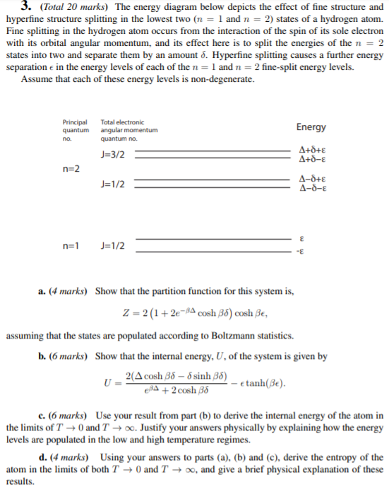 Solved 3. (Total 20 marks) The energy diagram below depicts | Chegg.com