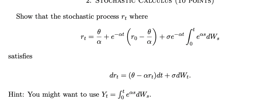 Solved Show that the stochastic process rt | Chegg.com