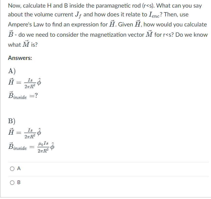 Solved A very long aluminum (paramagnetic) rod carries a | Chegg.com
