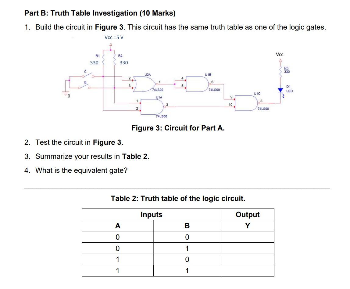 Solved Part B: Truth Table Investigation (10 Marks) 1. Build | Chegg.com