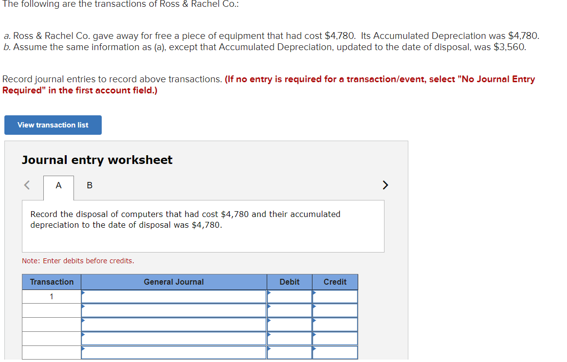 Solved The following are the transactions of Ross & Rachel | Chegg.com