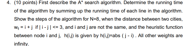 Solved 10 Points First Describe The A∗ Search Algorithm 4421