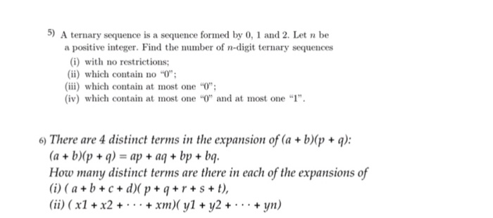 Solved 5 A Ternary Sequence Is A Sequence Formed By 0 1 