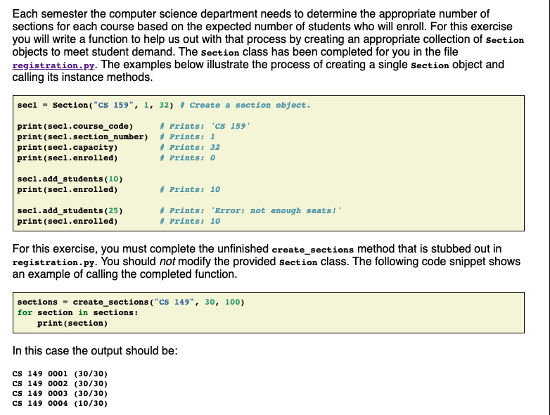 Solved """Utilities for course registration. Author: CS 149 | Chegg.com