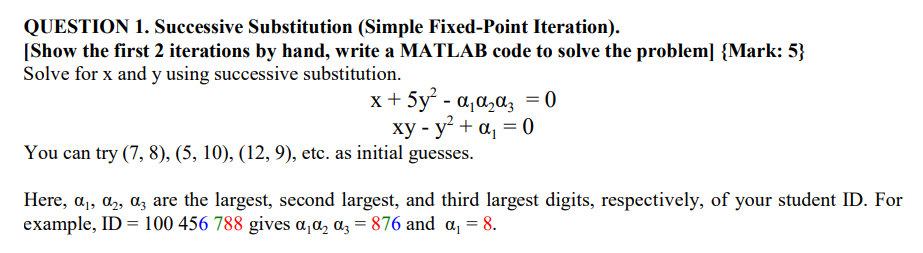 Solved QUESTION 1. Successive Substitution (Simple | Chegg.com