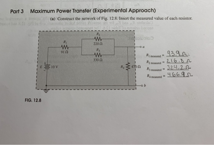 Solved Part 3 Maximum Power Transfer (Experimental Approach) | Chegg.com