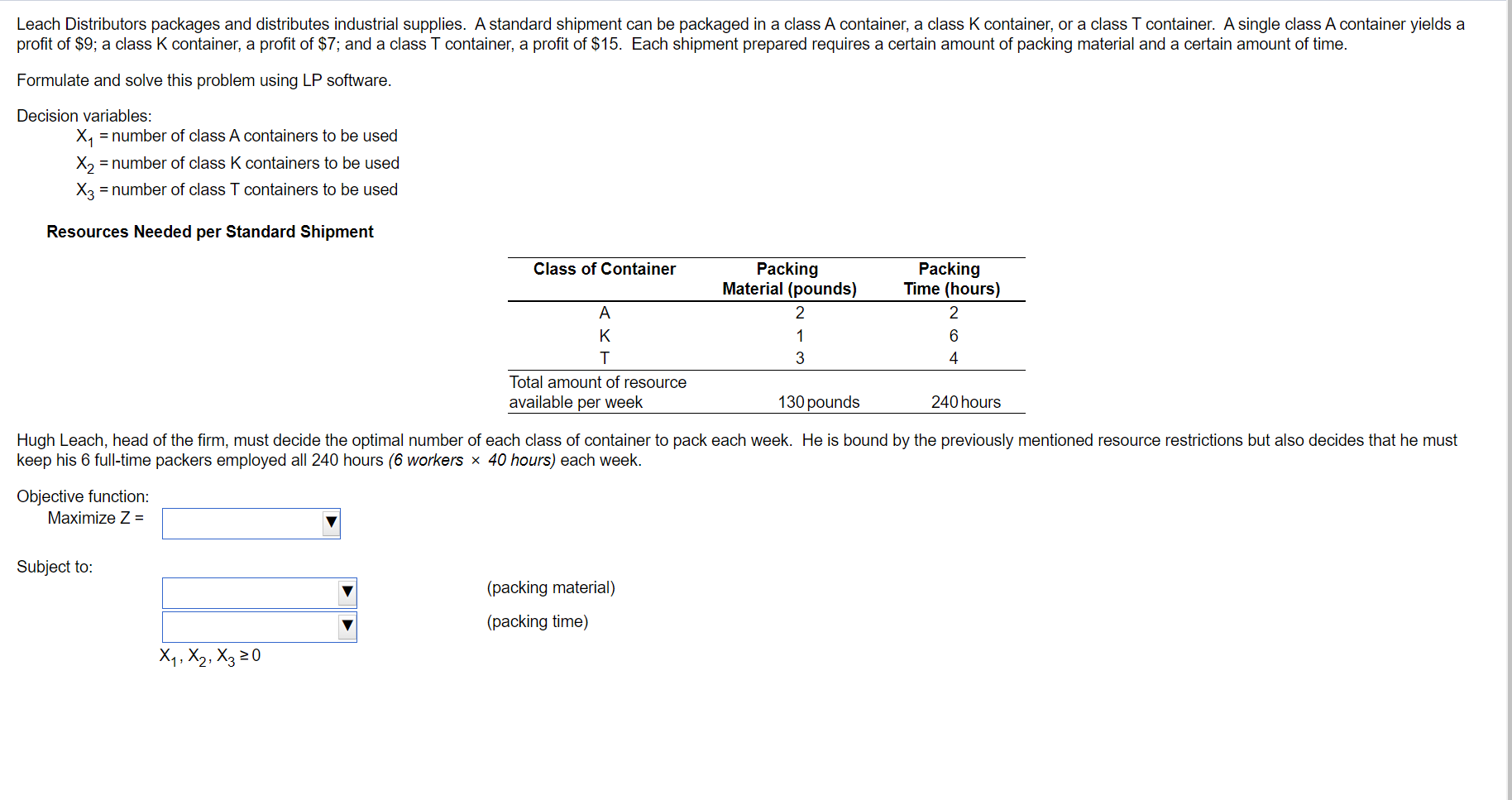 Solved Leach Distributors packages and distributes | Chegg.com