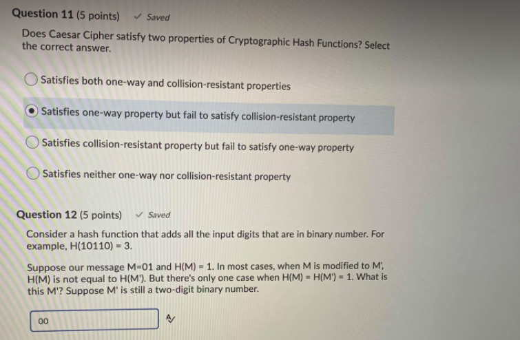 Solved Question 11 (5 points) Saved Does Caesar Cipher | Chegg.com Solved Question 11 (5 points) Saved Does Caesar Cipher | Chegg.com