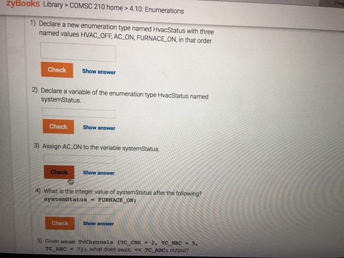 Solved 1 Declare A New Enumeration Type Named HvacStatus Chegg