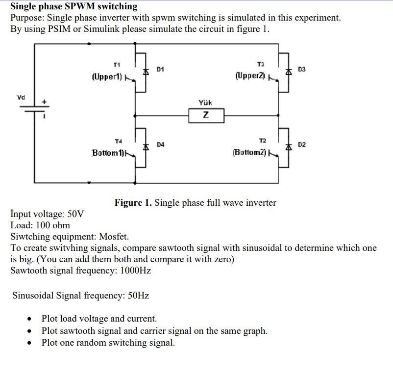Solved Single phase SPWM switching Purpose: Single phase | Chegg.com