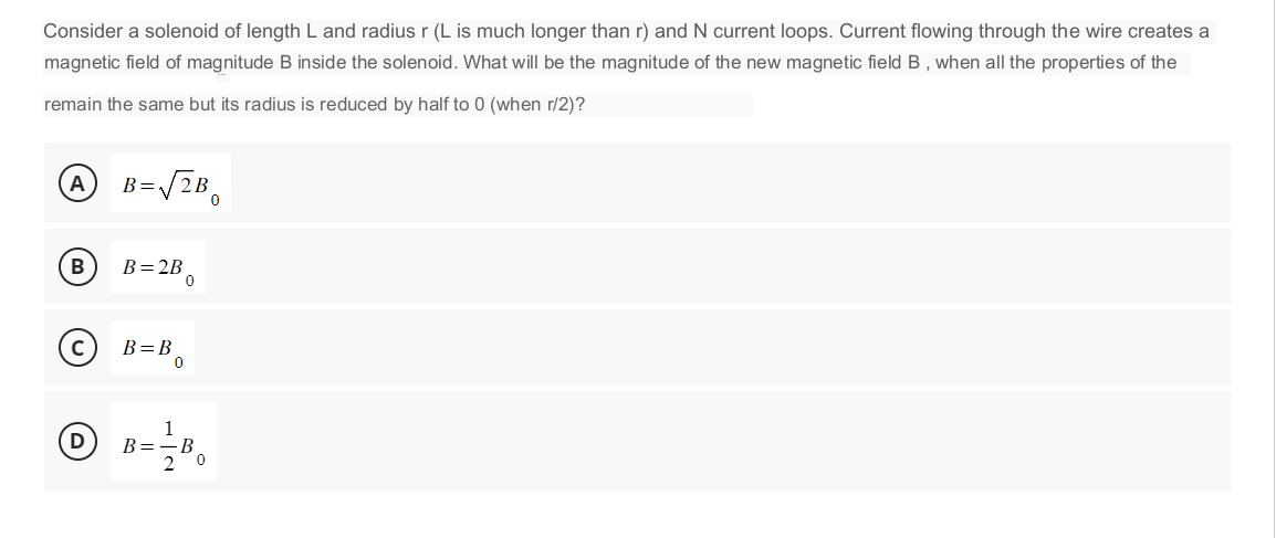 Solved Consider a solenoid of length L and radius r(L is | Chegg.com