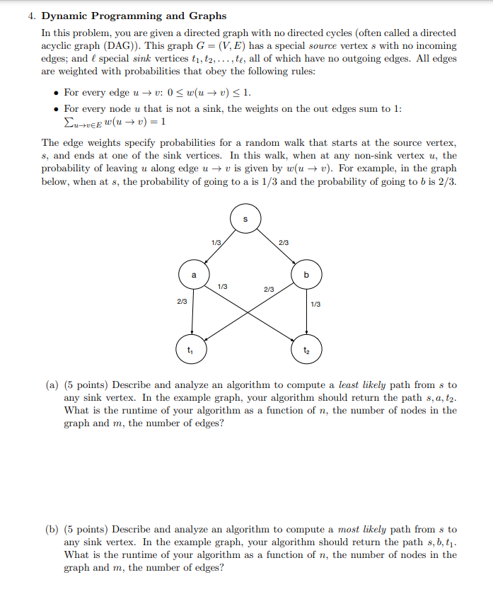 Solved 4. Dynamic Programming and Graphs In this problem, | Chegg.com