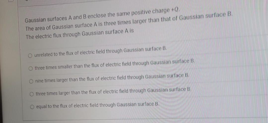 Solved Gaussian surfaces A and B enclose the same positive | Chegg.com