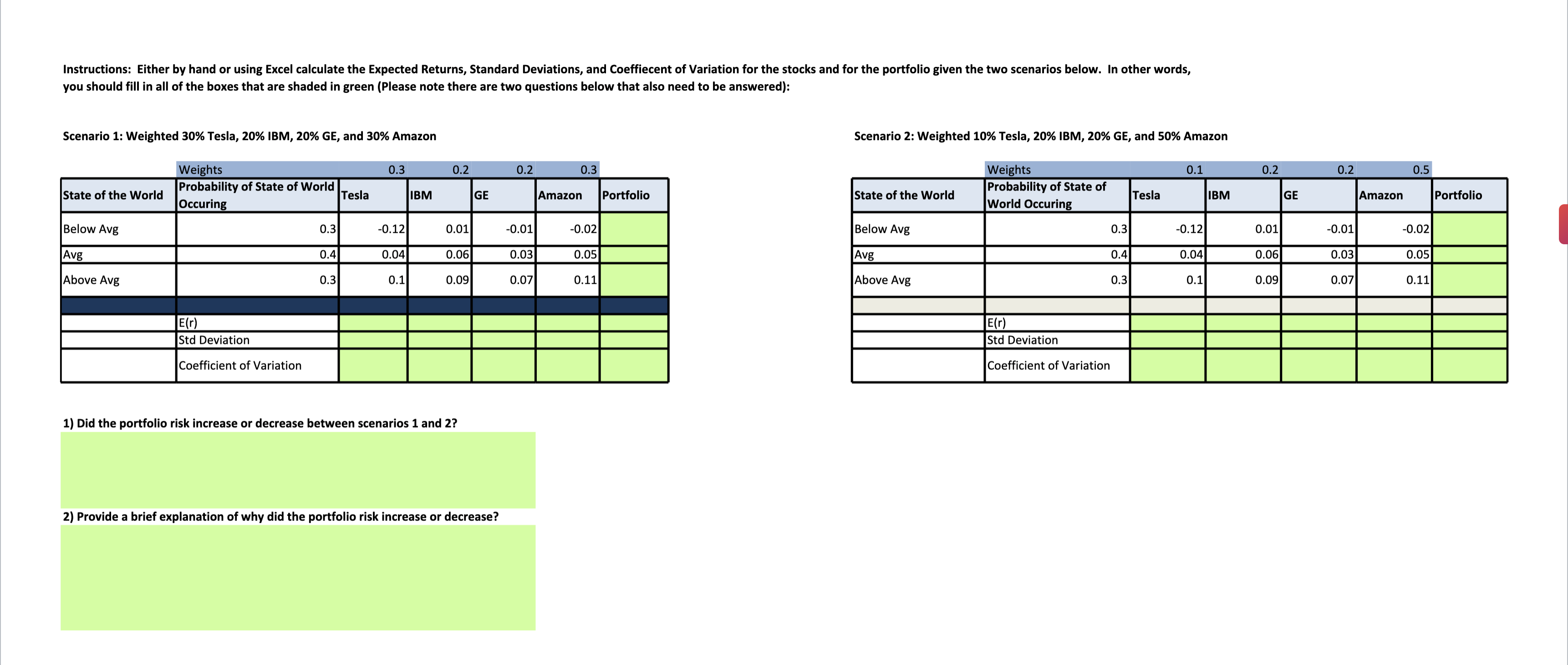 Instructions: Either by hand or using Excel calculate | Chegg.com