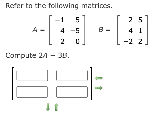Solved Refer to the following matrices. | Chegg.com
