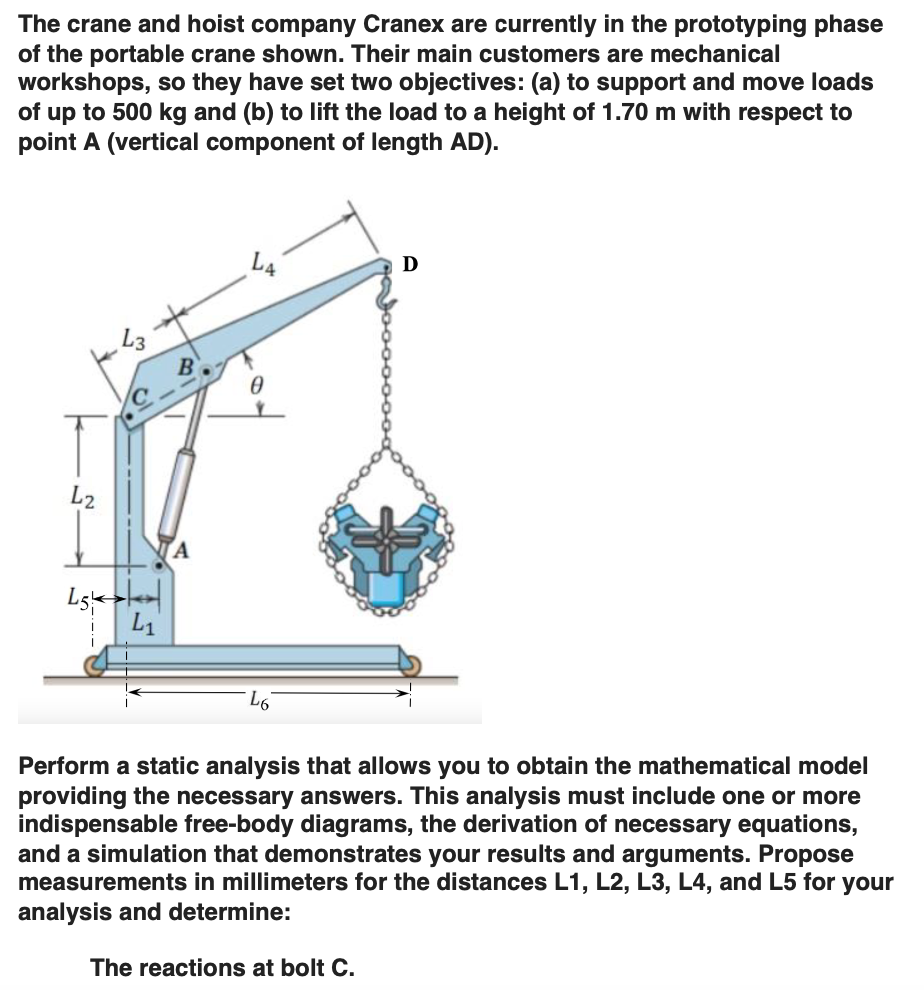 Solved The crane and hoist company Cranex are currently in | Chegg.com