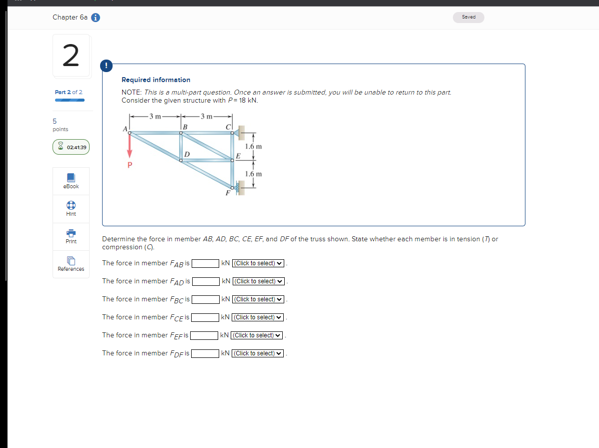 Solved Chapter 6a a Saved 2 ! Part 2 of 2 Required | Chegg.com