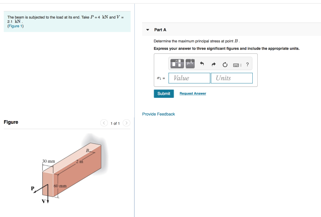 Solved The beam is subjected to the load at its end. Take P | Chegg.com Solved The beam is subjected to the load at its end. Take P | Chegg.com