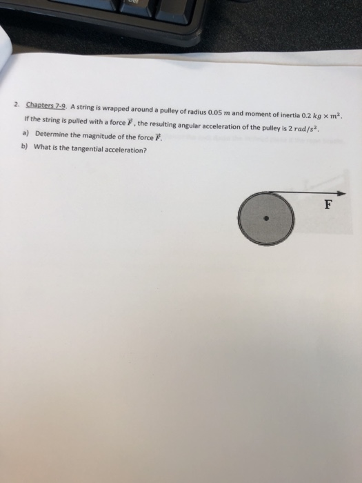 Solved chapters72. A string is wrapped around a pulley of | Chegg.com