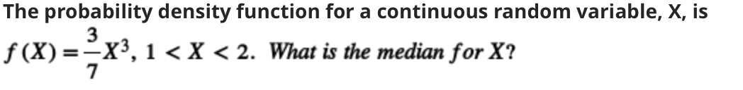 Solved The probability density function for a continuous | Chegg.com