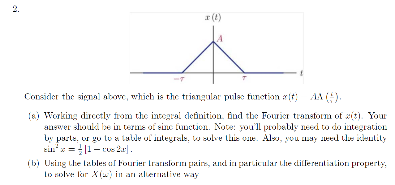 Solved Consider the signal above, which is the triangular | Chegg.com