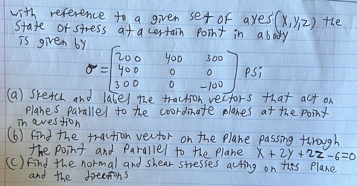 Solved with reference to a given set of axes (x,y,z) the | Chegg.com