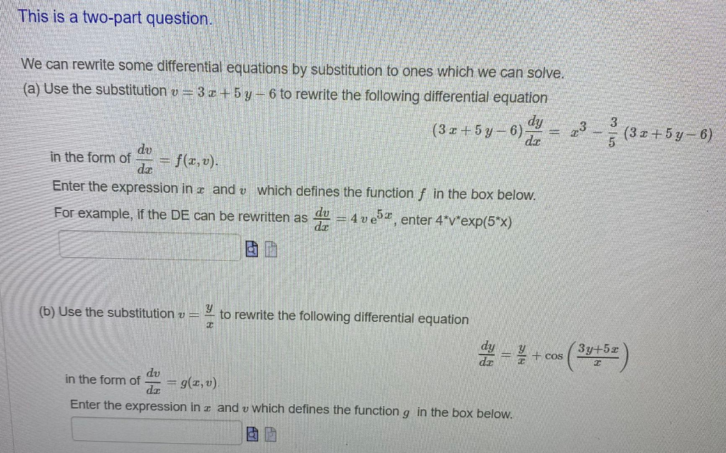 Solved This is a two-part question. We can rewrite some | Chegg.com