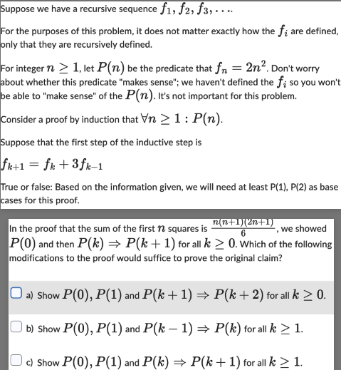 Solved Suppose we have a recursive sequence f1,f2,f3,… For | Chegg.com