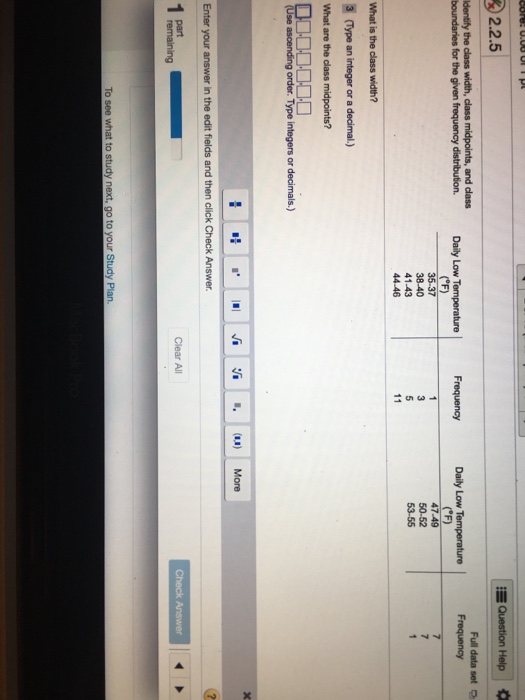 Solved identify the class width, class midpoints, and | Chegg.com