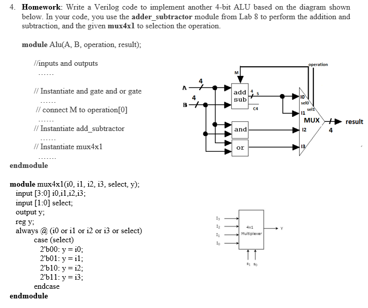 4 Homework Write A Verilog Code To Implement 2175