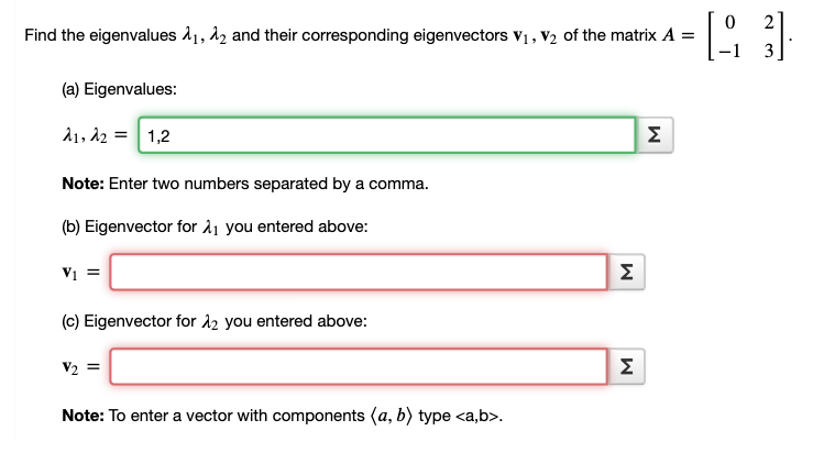 Solved ind the eigenvalues \\( \\lambda_{1}, \\lambda_{2} | Chegg.com
