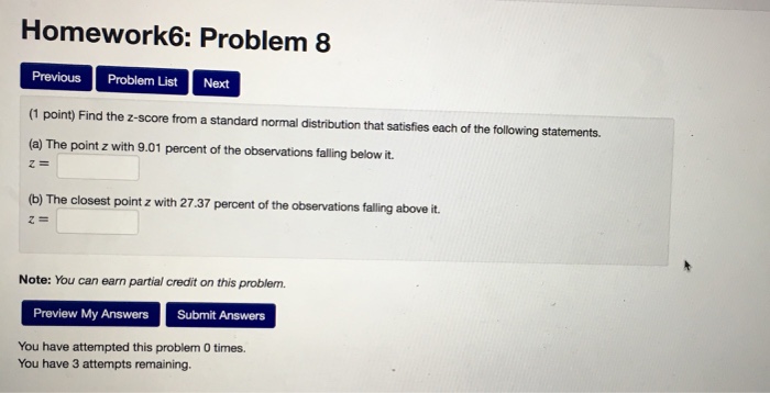 Solved Homework6: Problem 8 Previous Problem ListNext 1 | Chegg.com