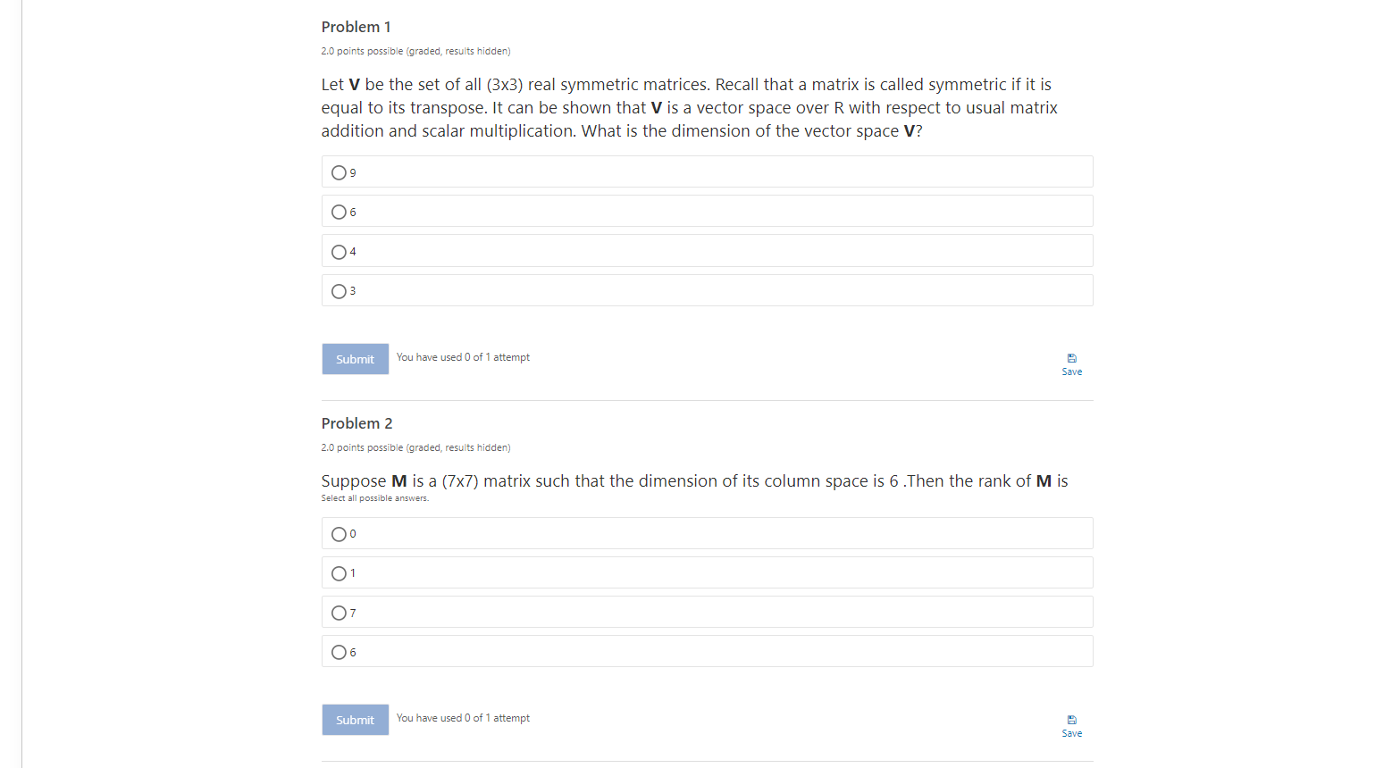 Solved Problem 1 2.0 points possible (graded, results | Chegg.com