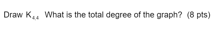 Solved Draw K44 What is the total degree of the graph? (8 | Chegg.com