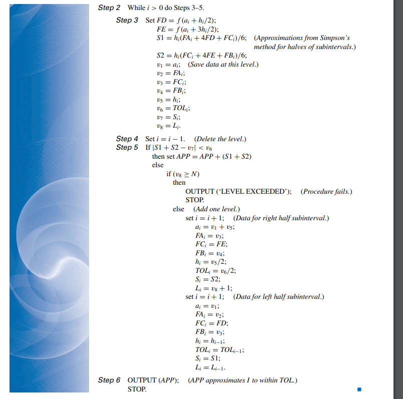 Solved Adaptive Quadrature To approximate the integral | Chegg.com