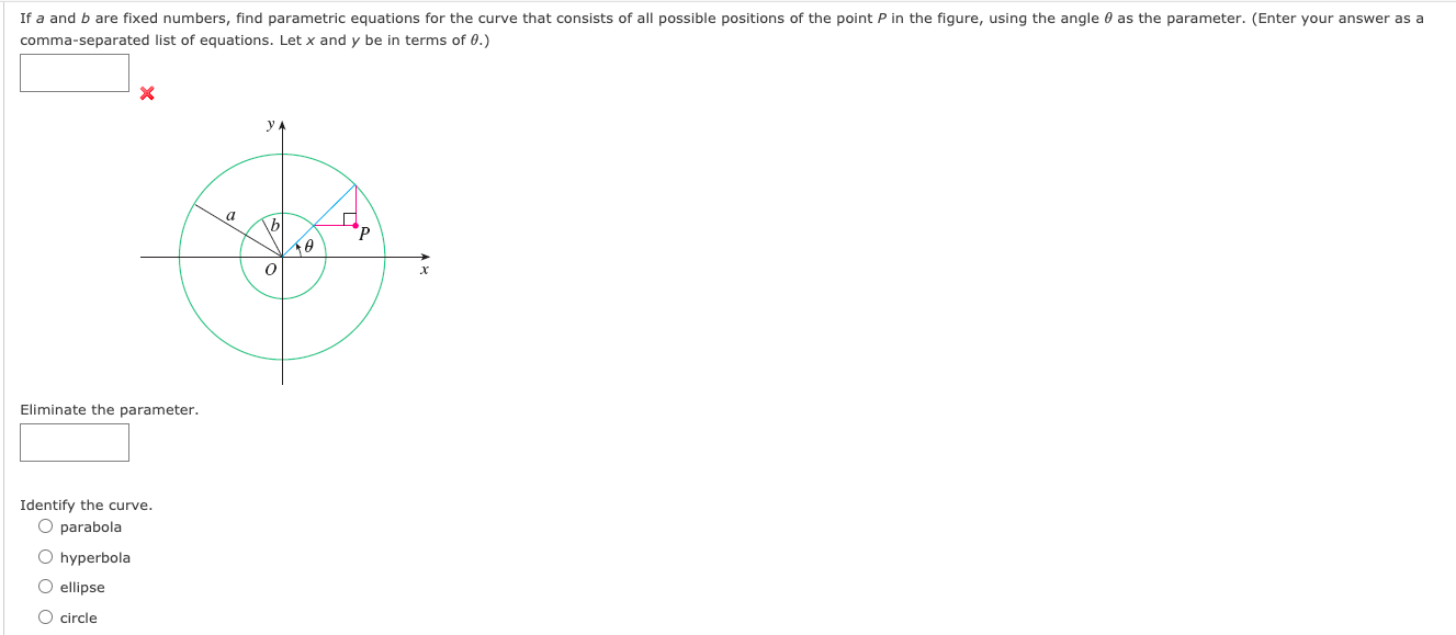 Solved If a and b are fixed numbers, find parametric | Chegg.com