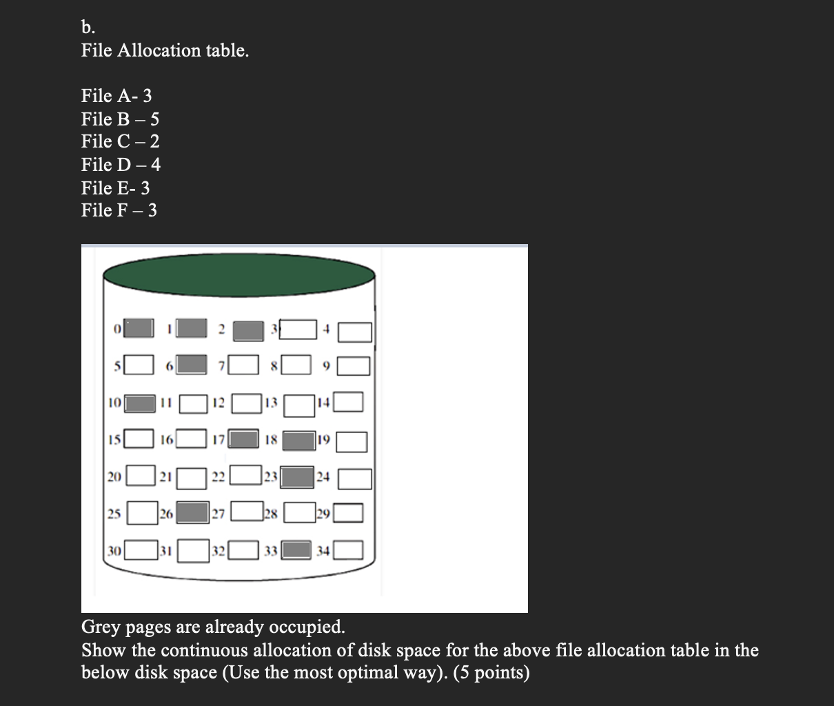 Solved Grey pages are already occupied. Show the continuous | Chegg.com