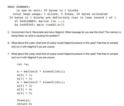 Solved Use malloc and calloc to dynamically allocate memory. | Chegg.com