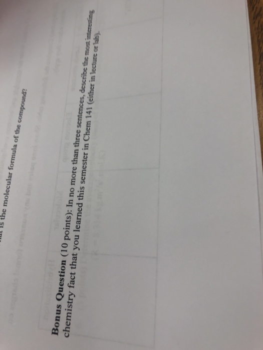 Solved the molecular formula of the compound? Bonus Question | Chegg.com