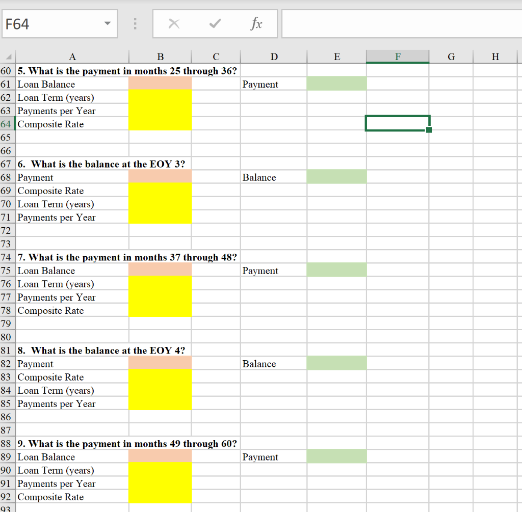 Solved Adjustable Rate Mortgage Excel Assignment Consider | Chegg.com