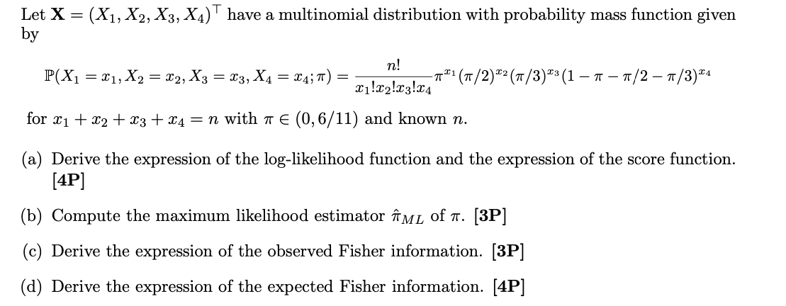 Solved = Let X = (X1, X2, X3, X4) have a multinomial | Chegg.com