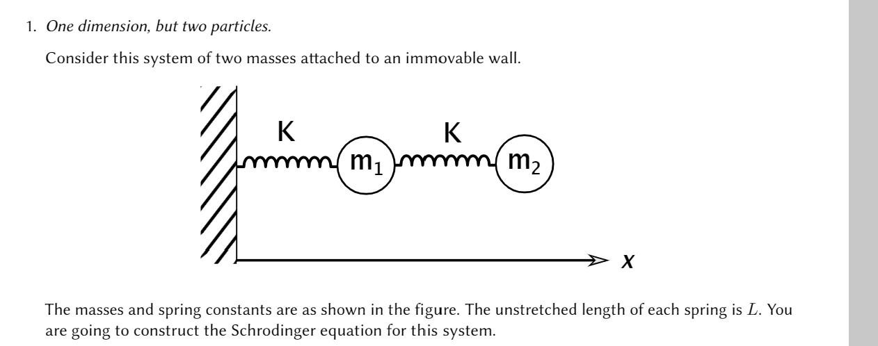 Solved 1. One dimension, but two particles. Consider this | Chegg.com
