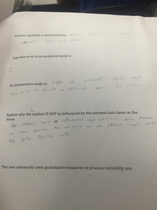 Solved Process capability is determined by: Type two error | Chegg.com