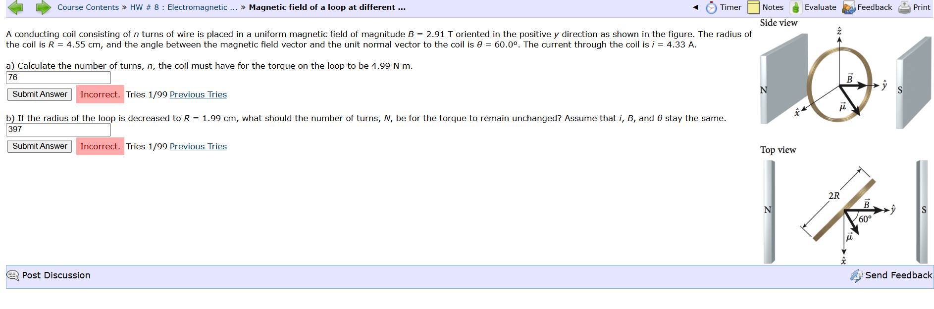 Solved A conducting coil consisting of n ﻿turns of ﻿wire is | Chegg.com